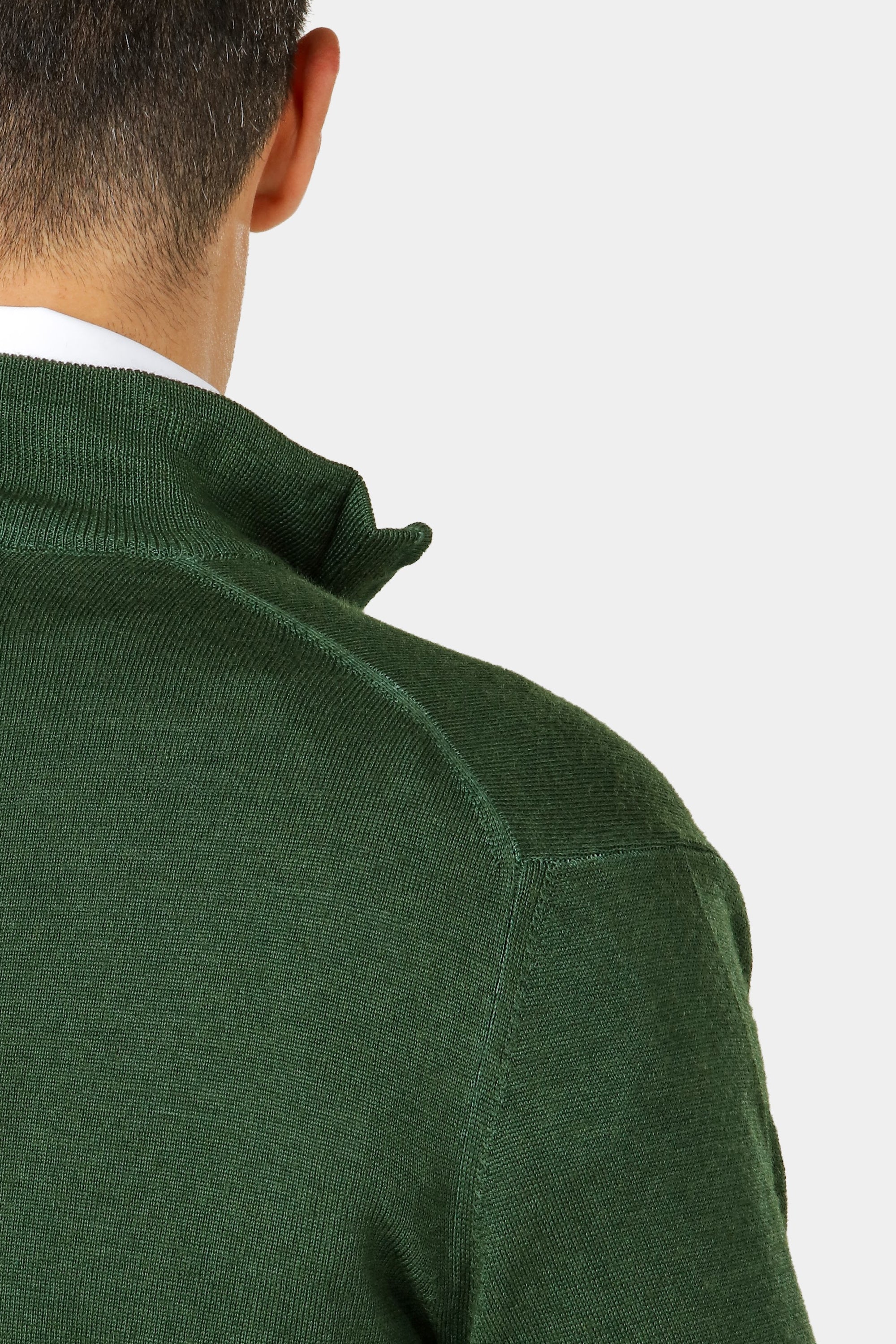 Grøn striktrøje med lynlås til mænd | Deerest Copenhagen
